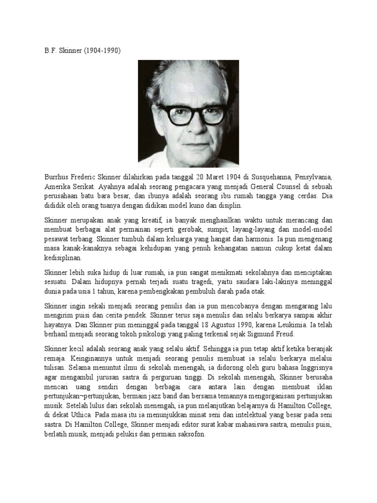 Biografi B.F. Skinner: Tokoh Psikologi | PDF | Ilmu Sosial | Filsafat