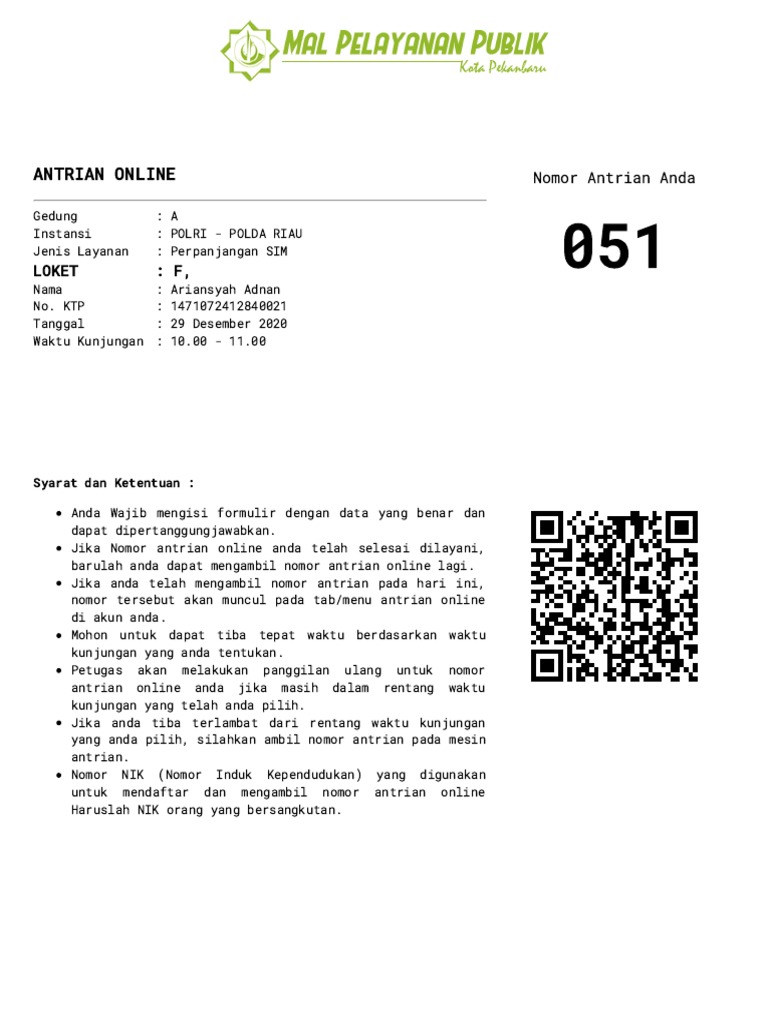 Mal Pelayanan Publik Kota Pekanbaru | PDF