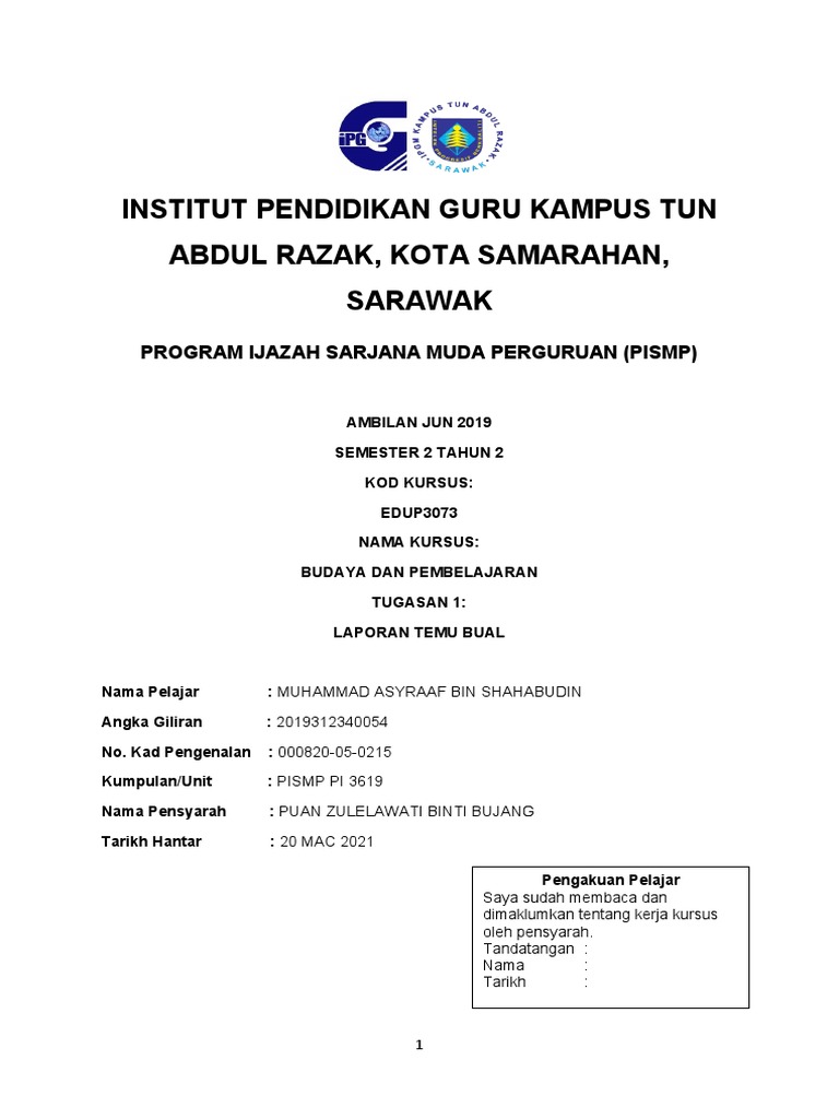 Edup3073 - Laporan Temu Bual | PDF