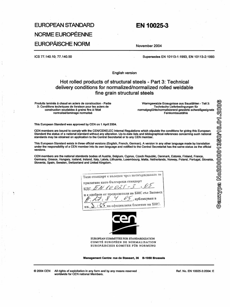 En 10025-3 - 2004 | PDF