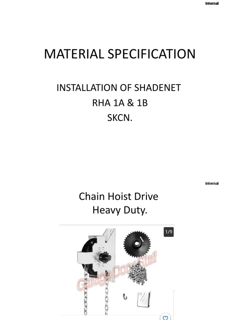 MATERIAL SPECIFICATION Shade Net Installation - Rev | PDF