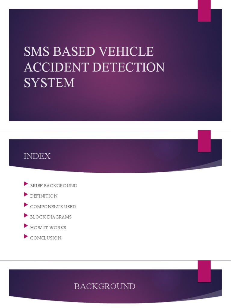 SMS Based Vehicle Accident Detection System | PDF