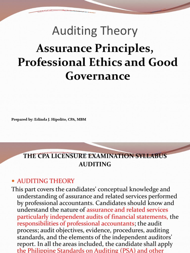 PRE-1-2 Auditing Theory | PDF | Audit | International Financial ...