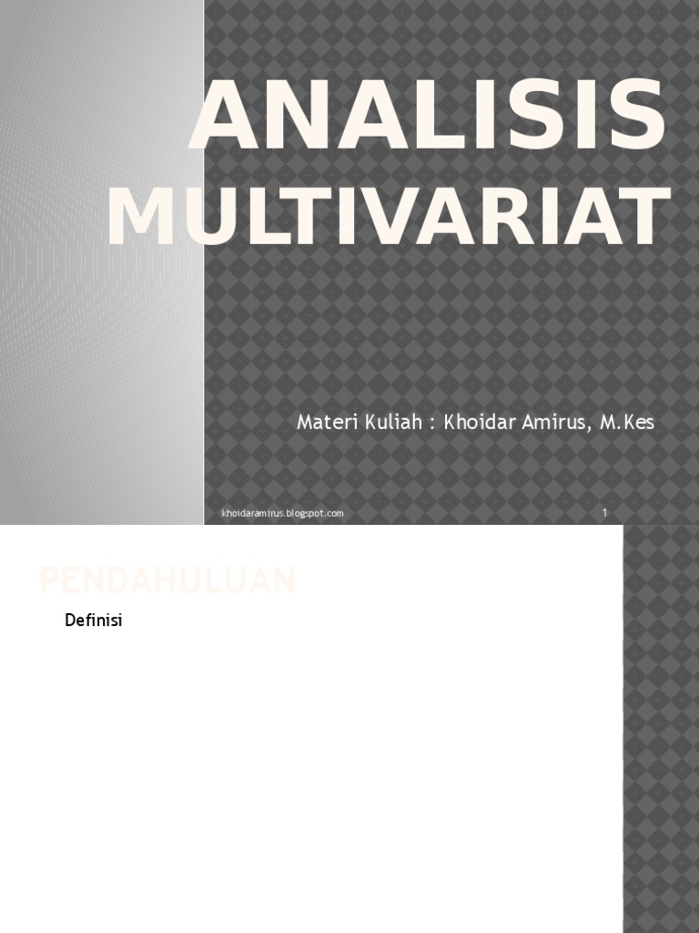 Analisis Multivariat | PDF | Algebra | Elementary Mathematics