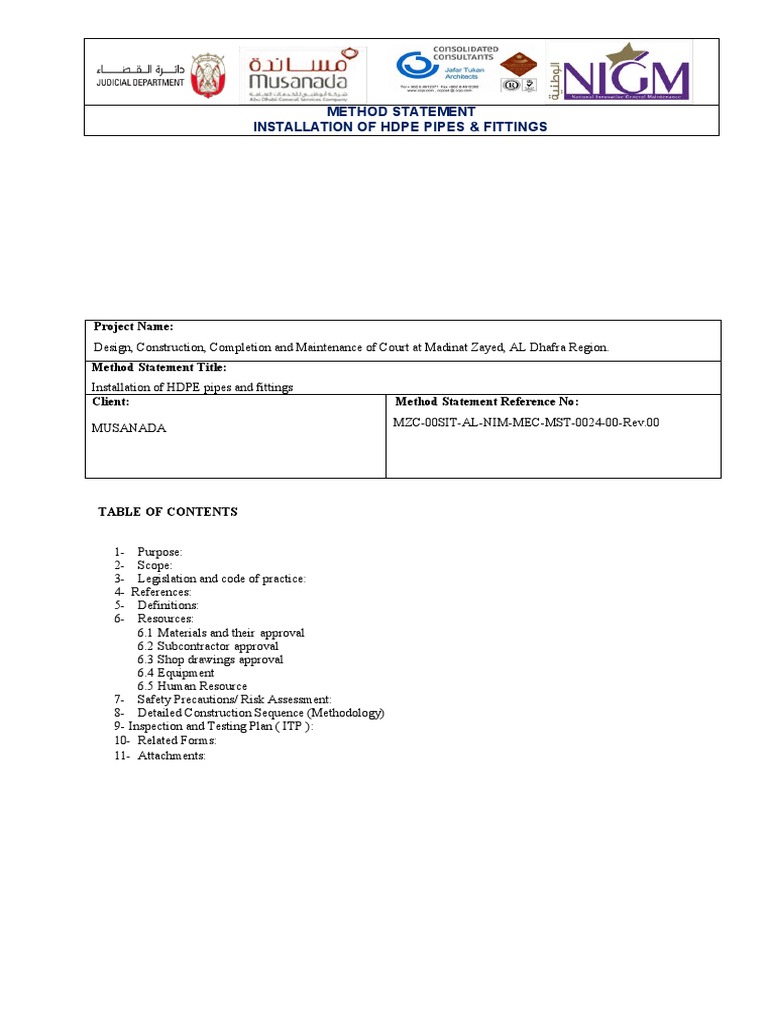HDPE Pipe Installation Method | PDF | Pipe (Fluid Conveyance) | Welding