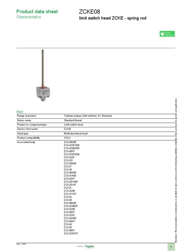 OsiSense XC Standard - ZCKE08 | PDF | Nature