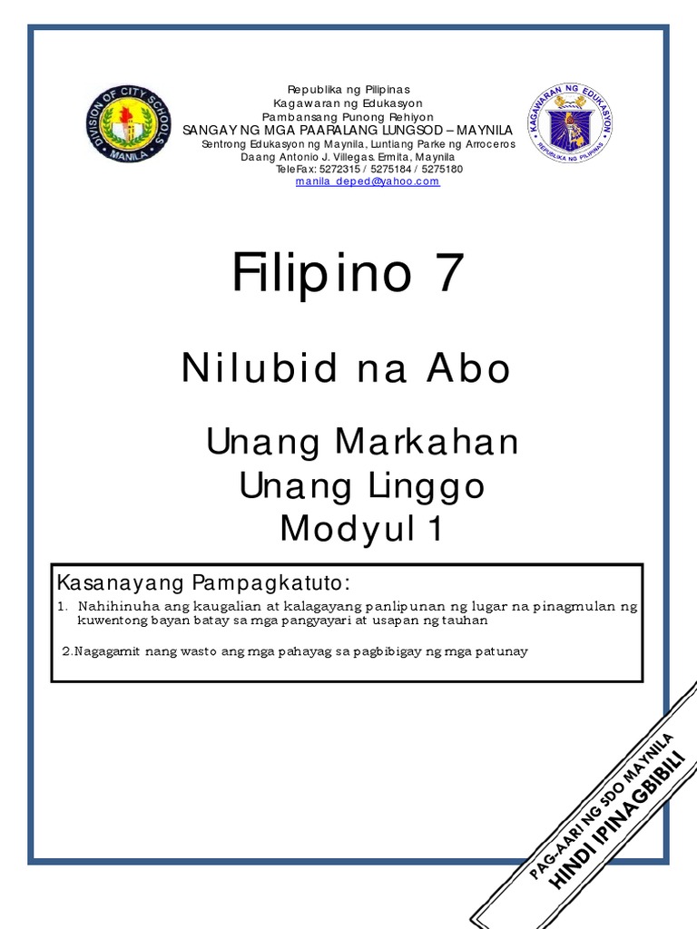 FILIPINO 7 - Q1 - Mod1 | PDF