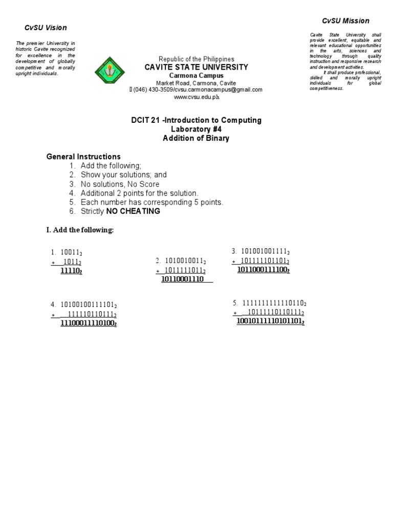 Cavite State University: Cvsu Mission Cvsu Vision | PDF | Science And ...