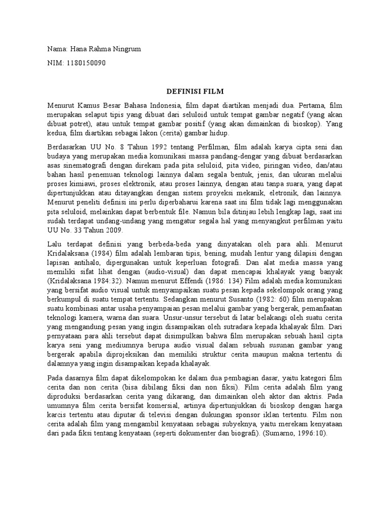 Definisi dan Pengertian Film | PDF | Ilmu Sosial | Seni