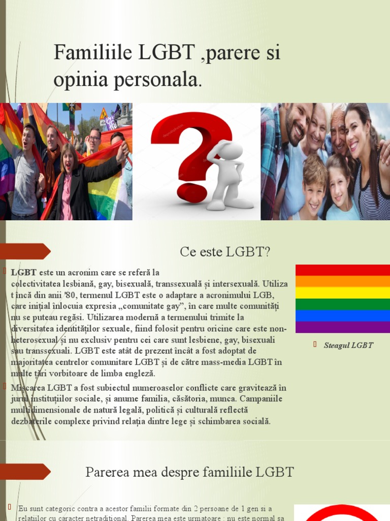Familiile LGBT, Parere Si Opinia Personala | PDF