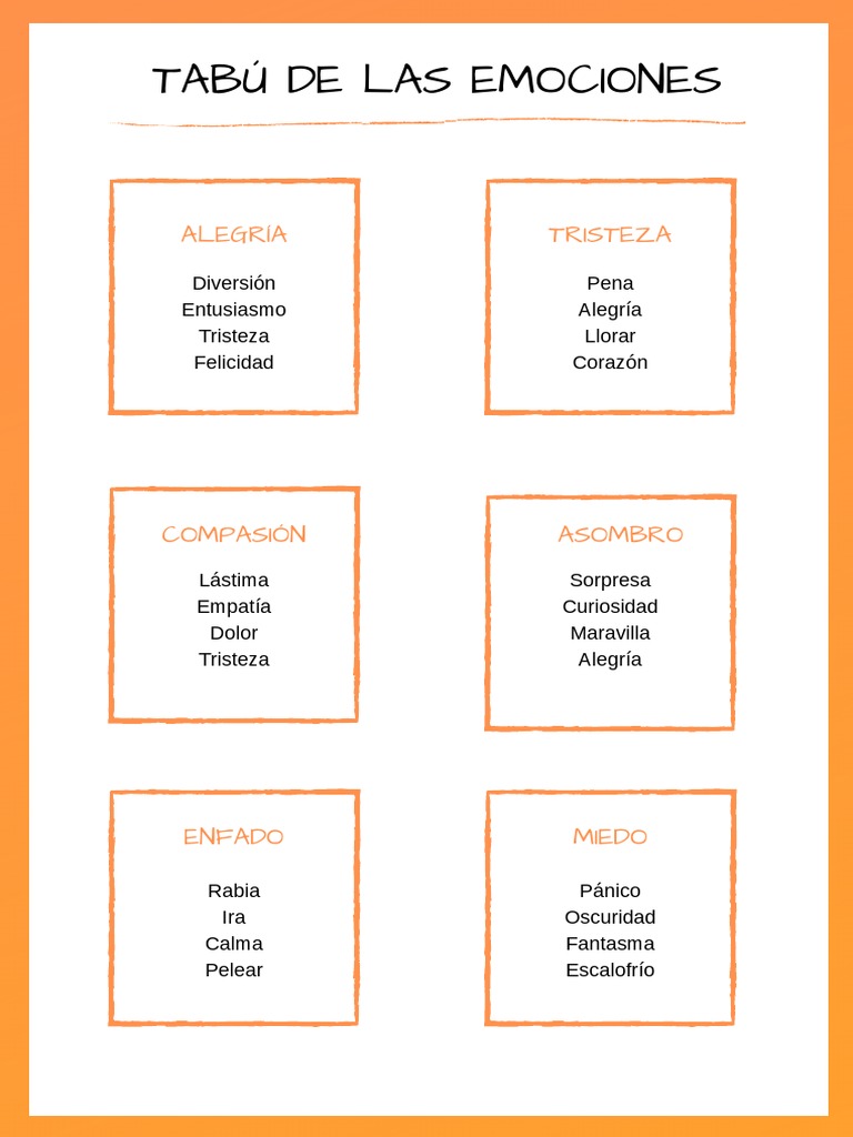 Tabu de Las Emociones 1 | PDF | Psicologia POSITIVA | Metafísica de la ...