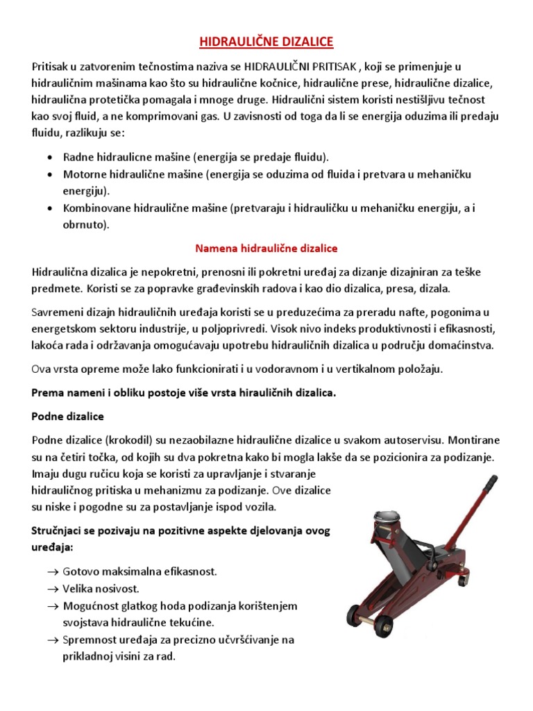 Hidraulične Dizalice | PDF