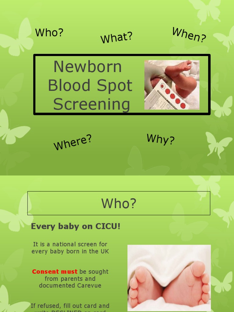 Newborn Blood Spot Screening Guide | PDF | Infants | Medical Specialties