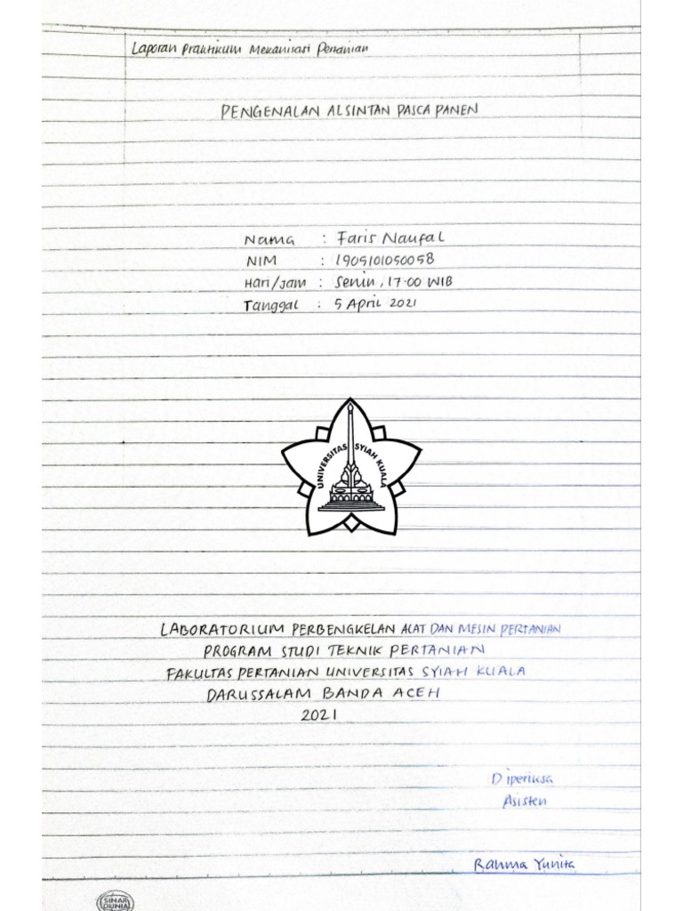 Faris Naufal - Laporan Praktikum MP Alsintan Pasca Panen | PDF