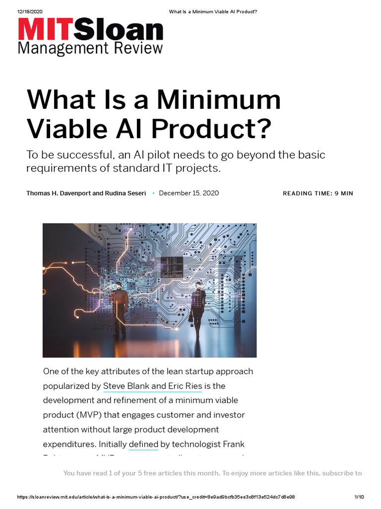 What Is A Minimum Viable AI Product | PDF | Artificial Intelligence | Intelligence (AI) & Semantics
