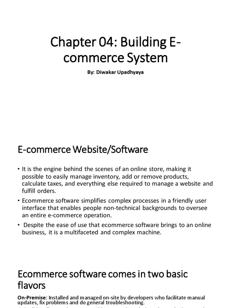 Chapter04 Building E Commerce System | PDF | E Commerce | Enterprise ...