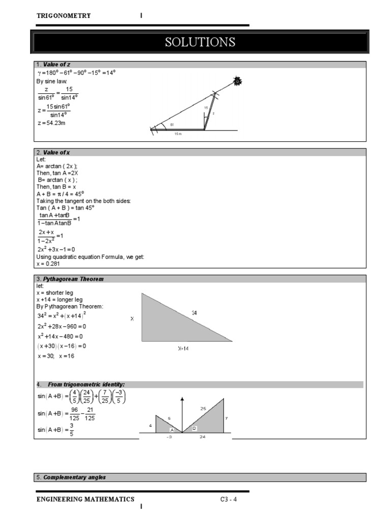 Trigo Solutions | PDF | Trigonometric Functions | Sine
