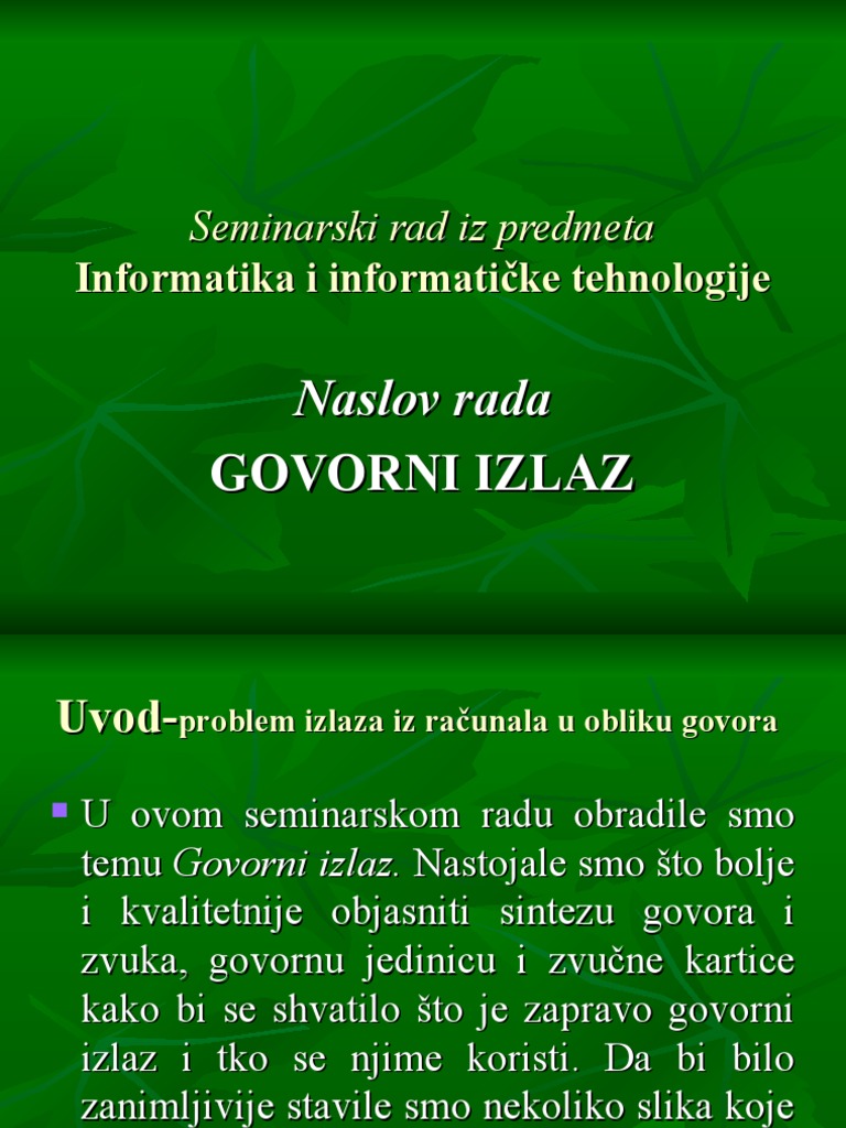 SEMINARSKI RAD, Informatika | PDF