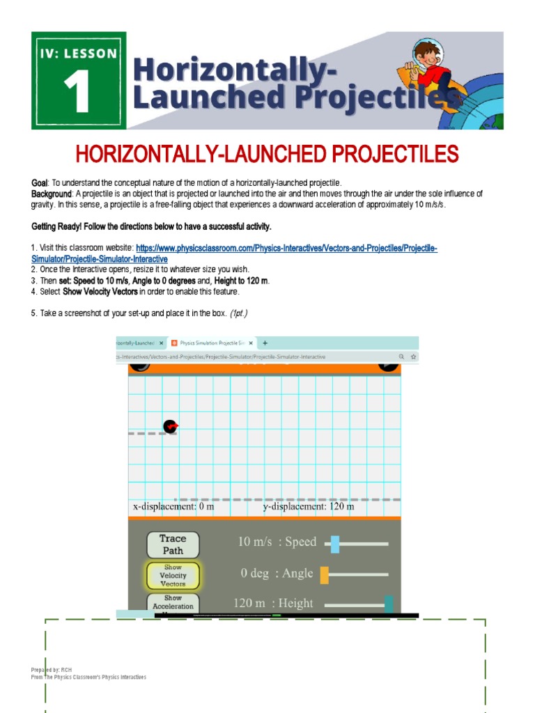 Horizontally-Launched Projectile Guide | PDF | Projectiles | Acceleration