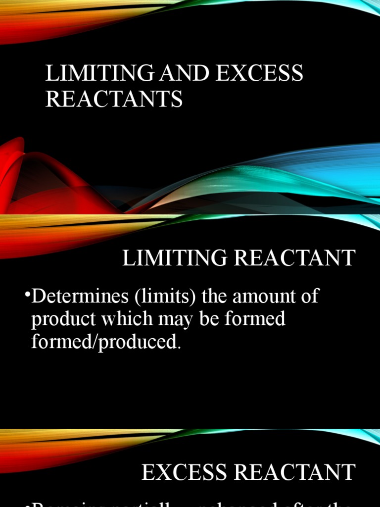 Limiting and Excess Reactants | PDF
