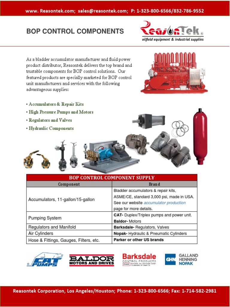 Reliable BOP Control Component Supply: Accumulators, Pumps, Valves, and ...