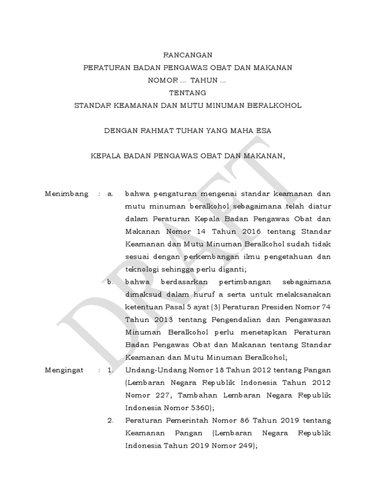 Rancangan PerBPOM Minol | PDF