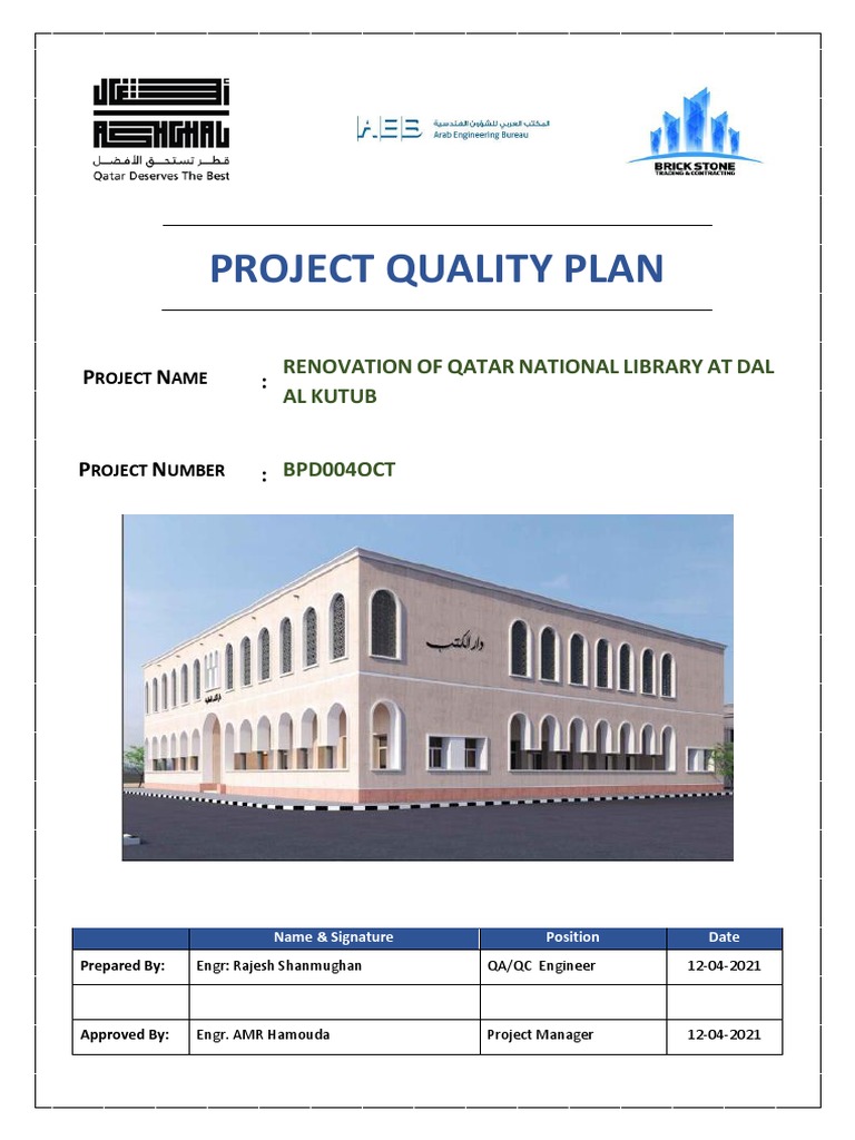 Project Quality Plan Rev. 01 | Download Free PDF | Iso 9000 | Specification (Technical Standard)