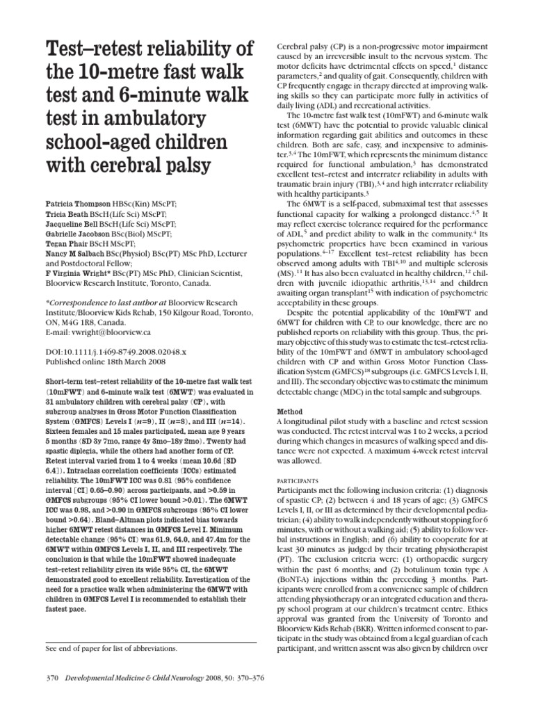 Thompson Et Al-2008-Developmental Medicine & Child Neurology | PDF ...