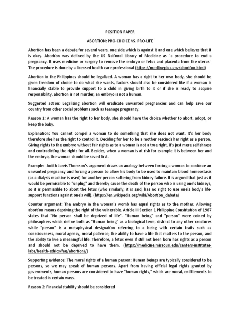 Abortion Pro-Choice vs. Pro-Life | PDF | Abortion | Abortion Rights ...