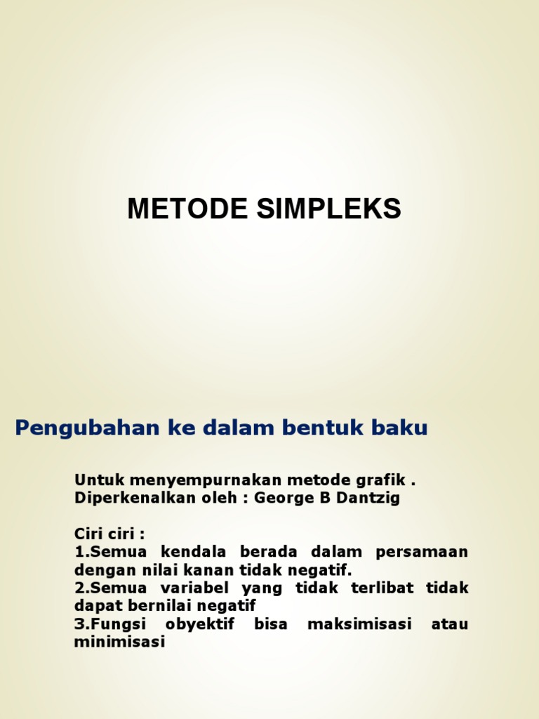 Metode Simpleks | PDF