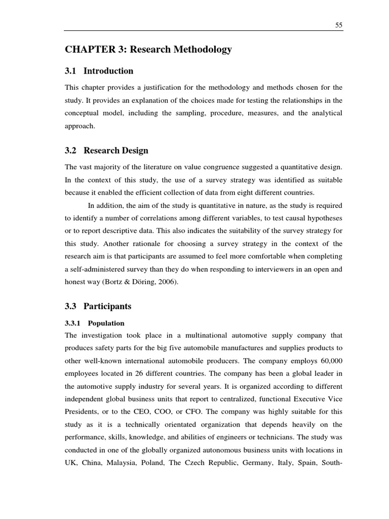 CHAPTER 3: Research Methodology: 3.3.1 Population | PDF | Survey ...