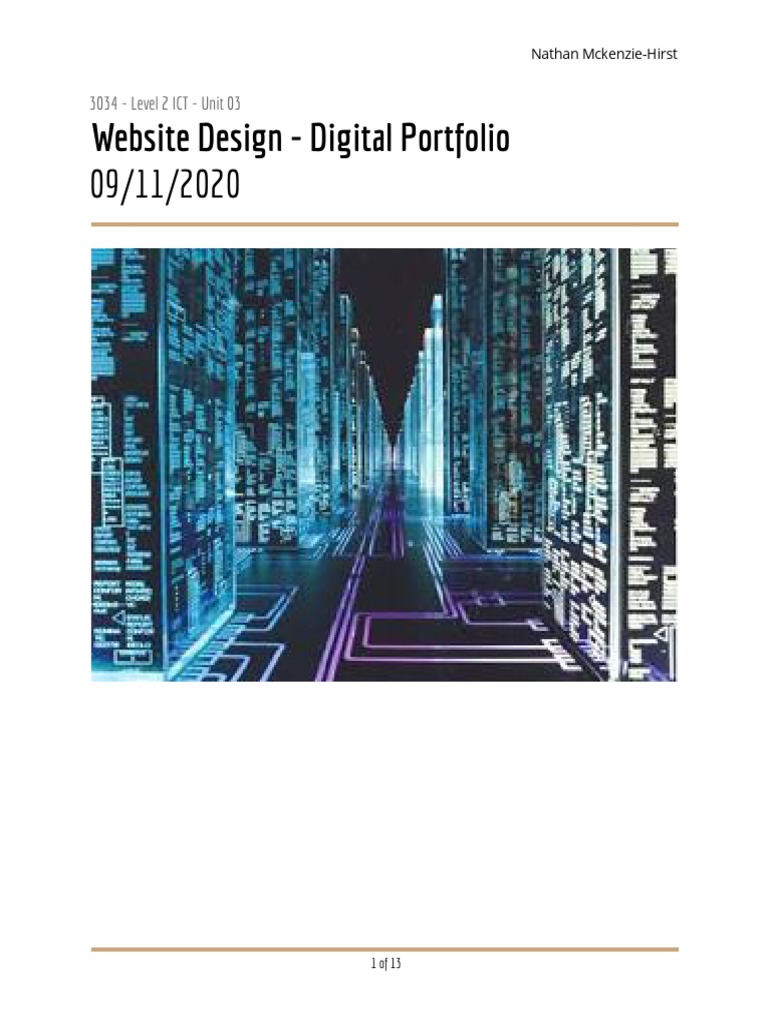 Unit 3 Digital Portfolio Overview | PDF | Virtual World | Websites