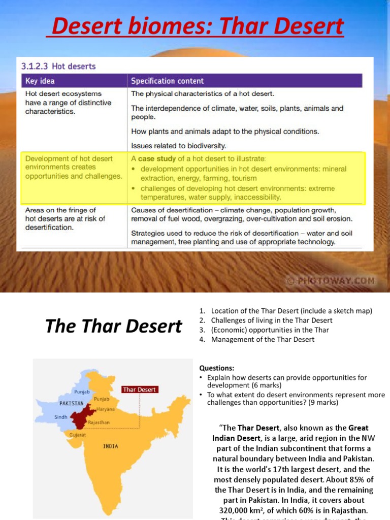 Desert Biomes: Thar Desert | PDF