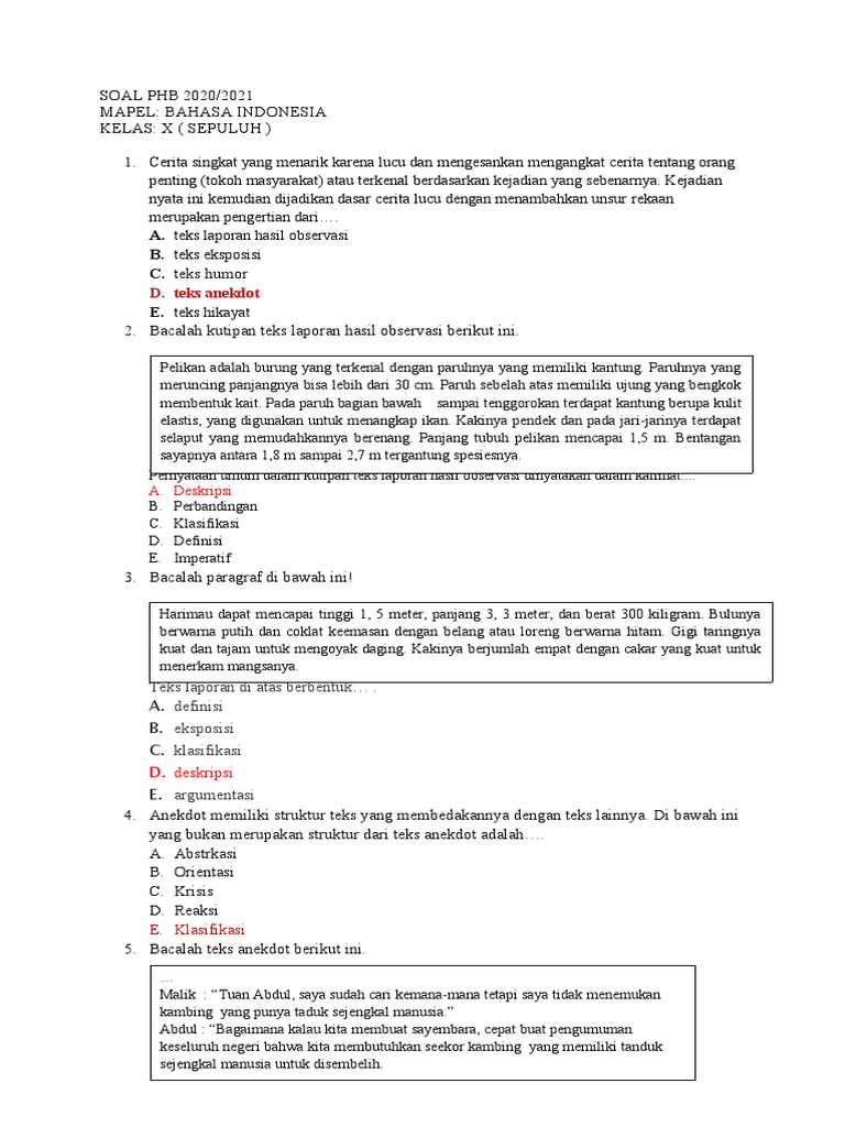Soal PHB 2020 | PDF