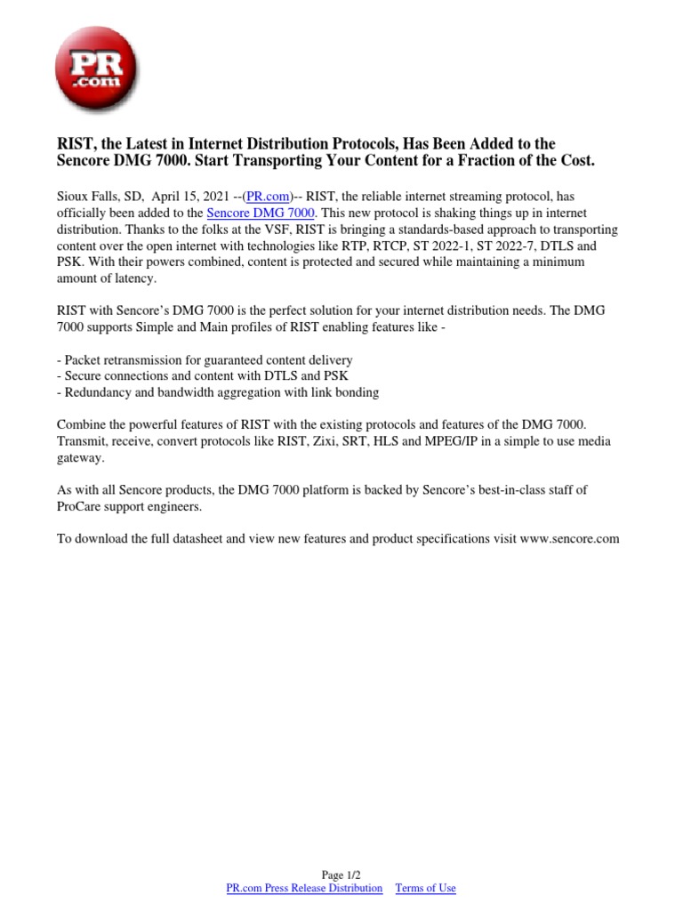 RIST, The Latest in Internet Distribution Protocols, Has Been Added To ...