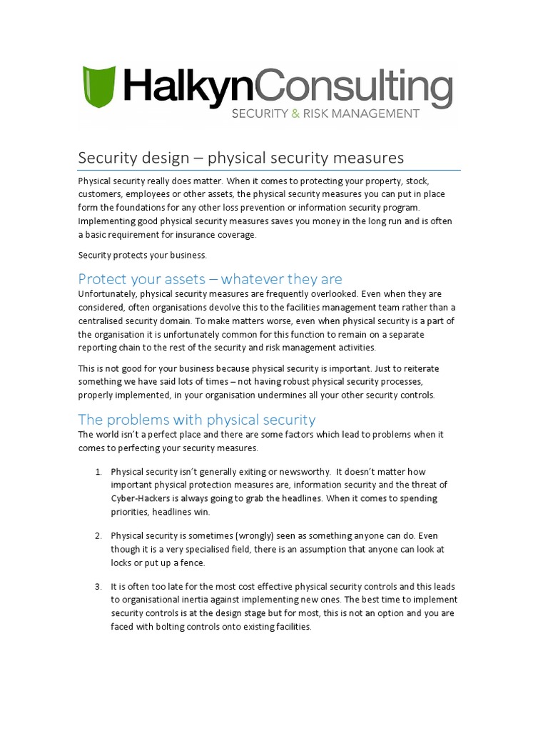 Security Design - Physical Security Measures: Protect Your Assets ...