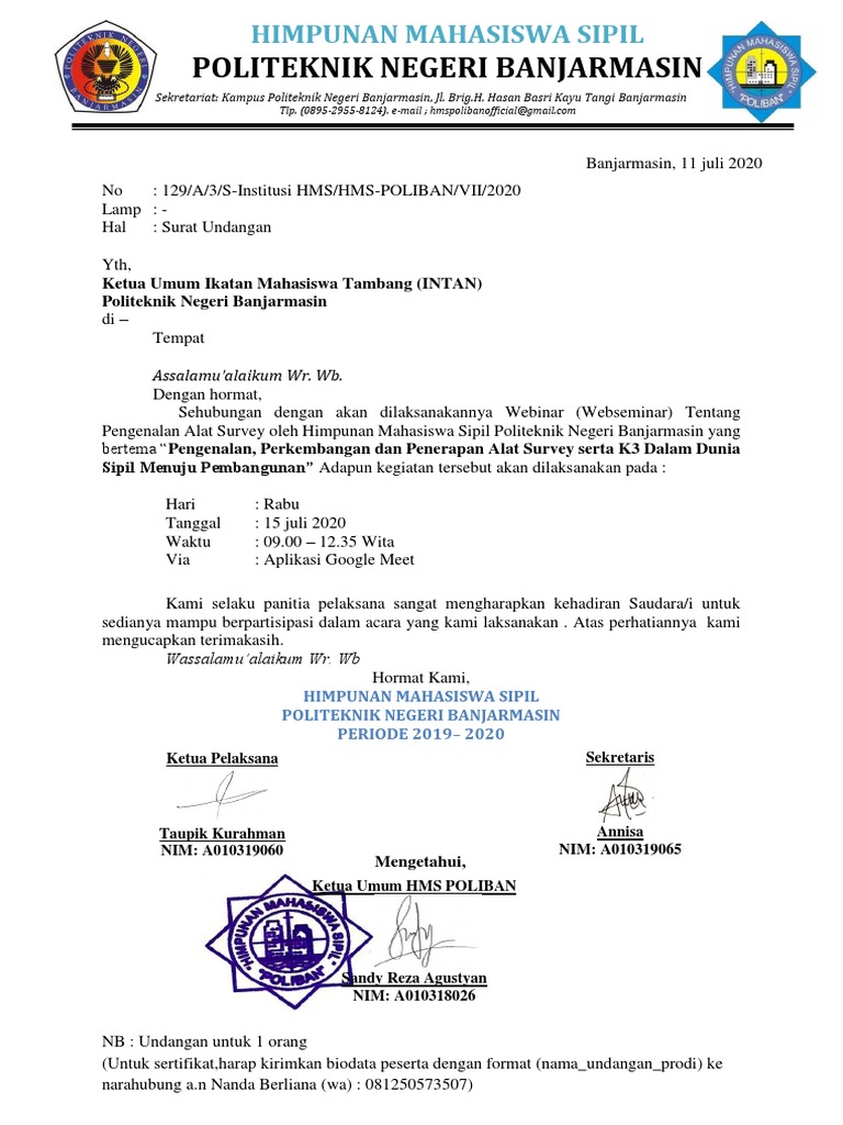 Surat Undangan Webinar | PDF