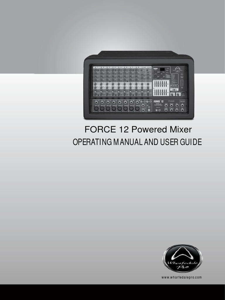 FORCE 12 Powered Mixer Operating Manual and User Guide | PDF ...