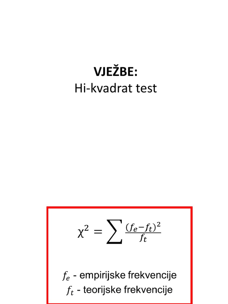 Hi-Kvadrat - Vježbe | PDF