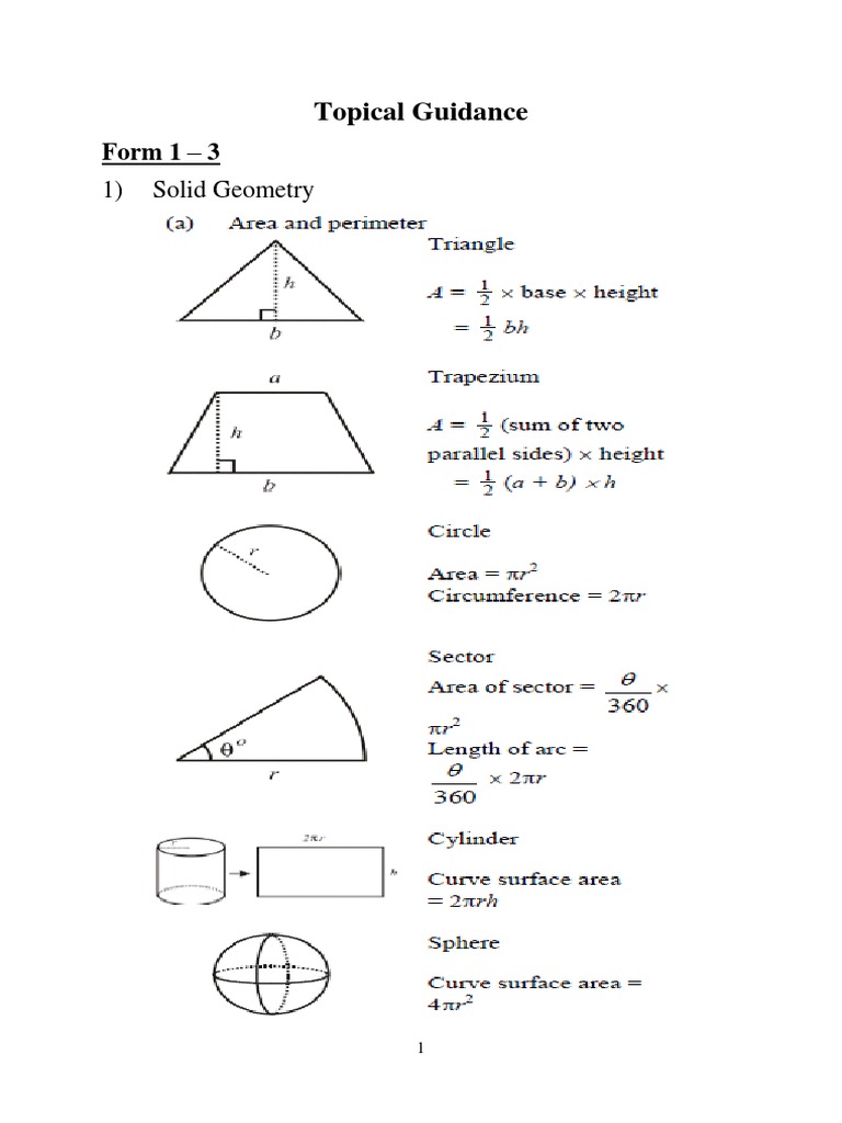 Topical Guidance of SPM Mathematics | PDF | Mathematical Concepts ...