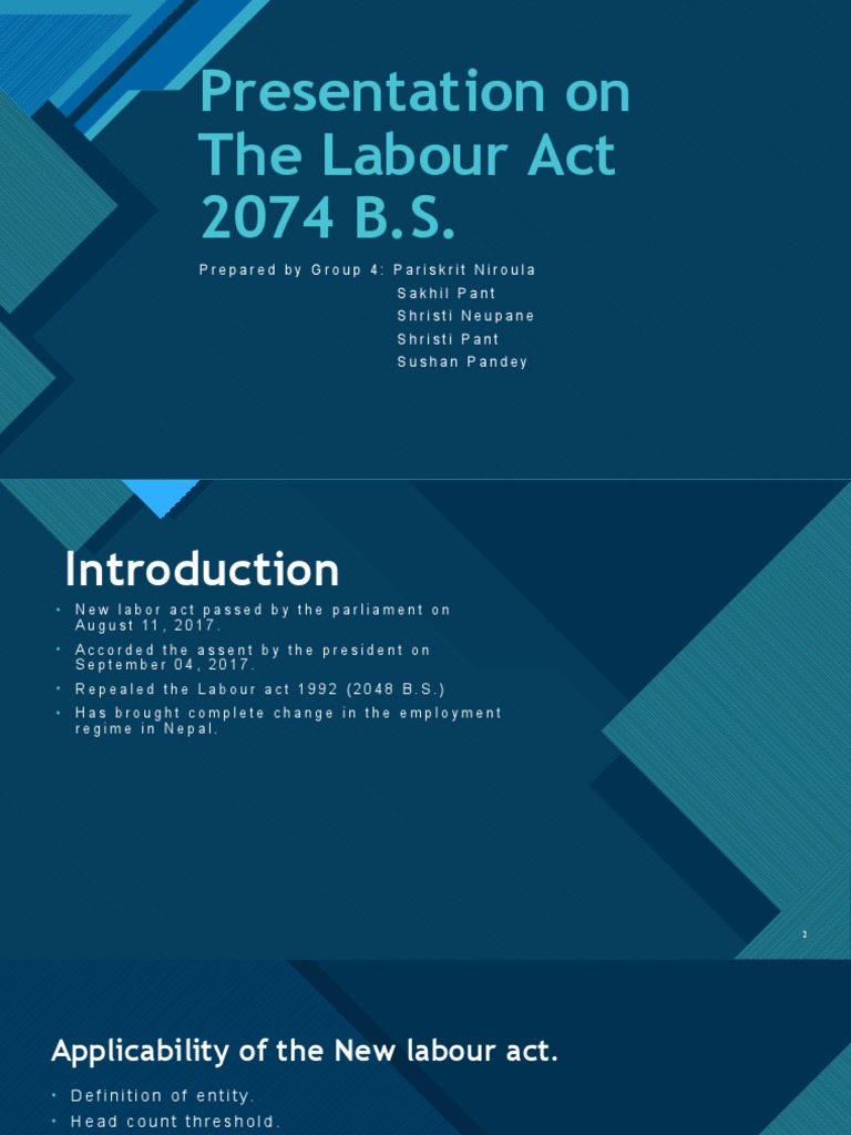Presentation On The Labour Act 2074 Final Final | PDF | Strike Action ...