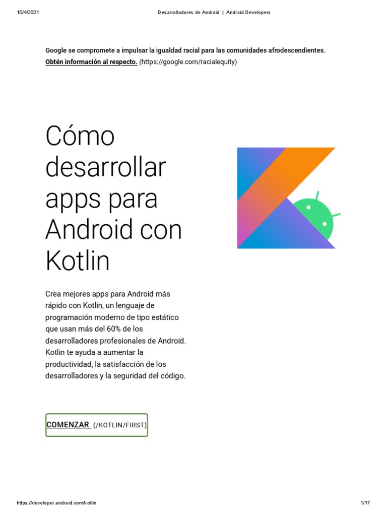 Curso Desarrollo Kotlin | PDF | Android (sistema operativo) | Programación orientada a objetos