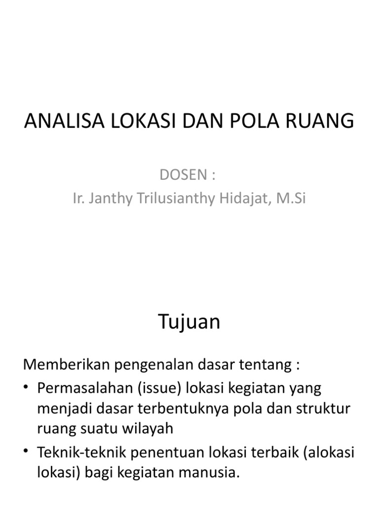 Teori Lokasi Dan Pola Ruang | PDF