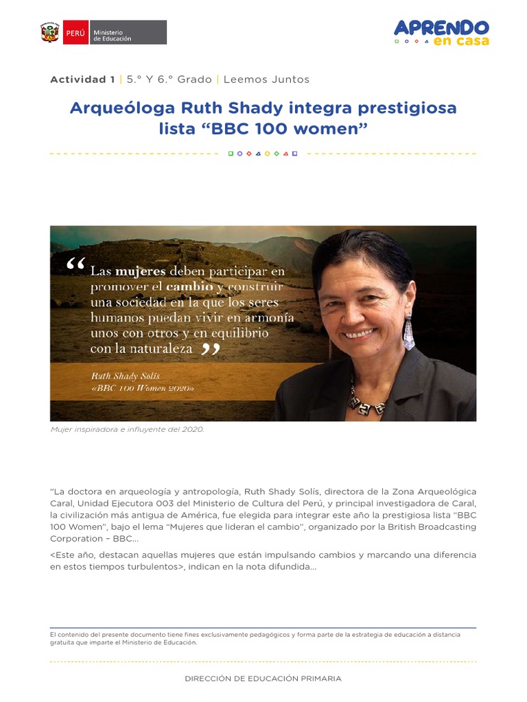 Ruth Shady | PDF | Arqueología | Perú