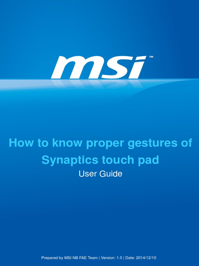 Synaptics Touchpad Gesture Guide | PDF