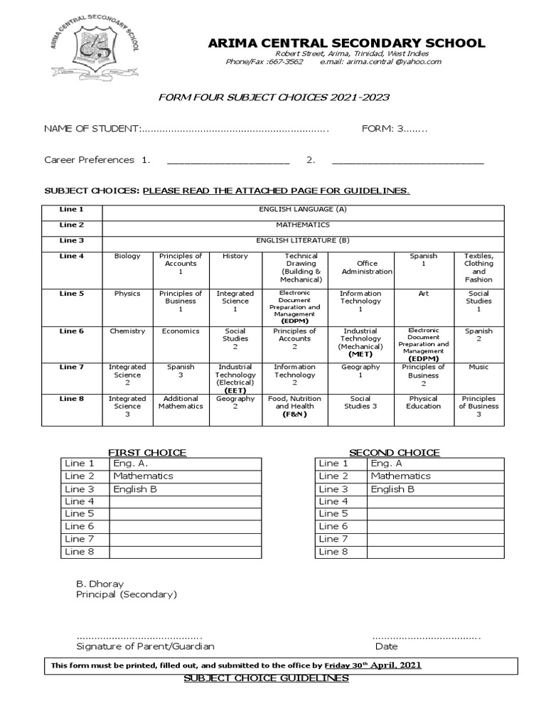 Form Four Subject Selection 2023 | PDF | Science | Human Nature