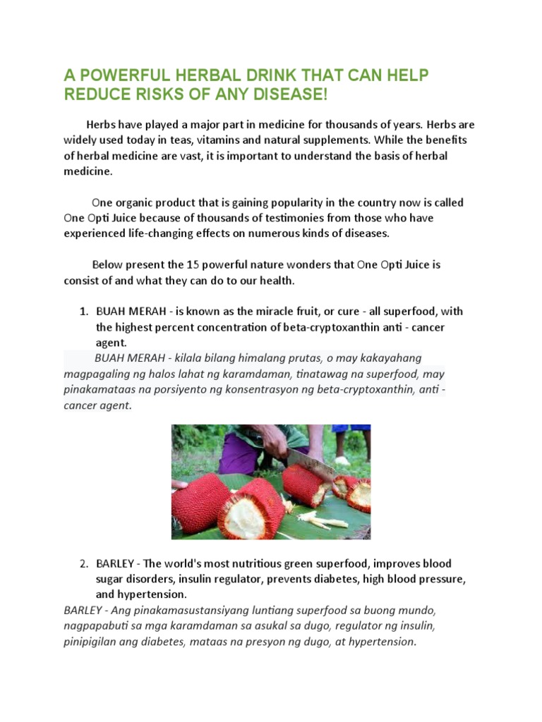 ONE OPTI JUICE Drink Is A Powerful Combination of 15 Kinds of Fruits ...