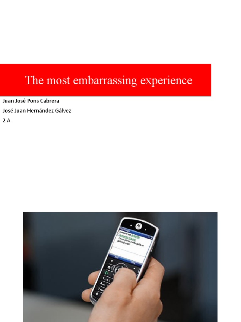 The Most Embarrassing Experience | PDF