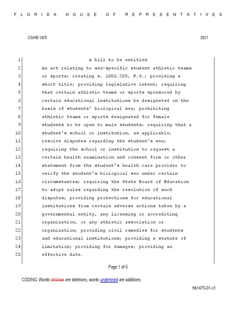 Florida Trans Bill | PDF | Damages | Public Law