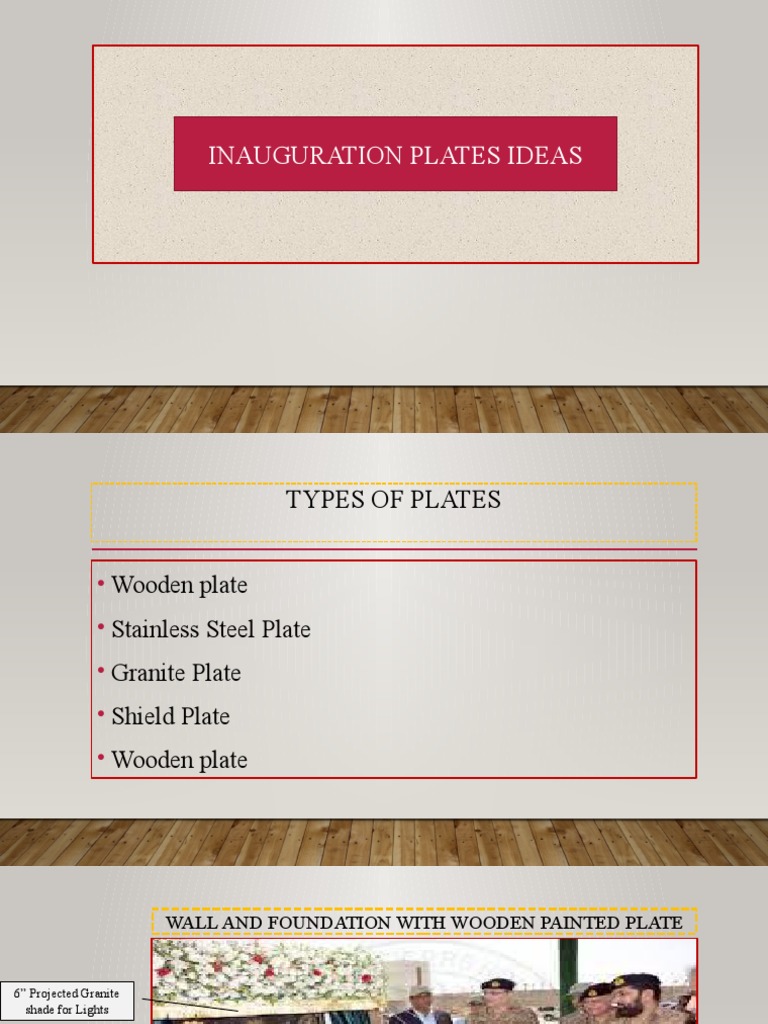 Inauguration Plates Ideas | PDF